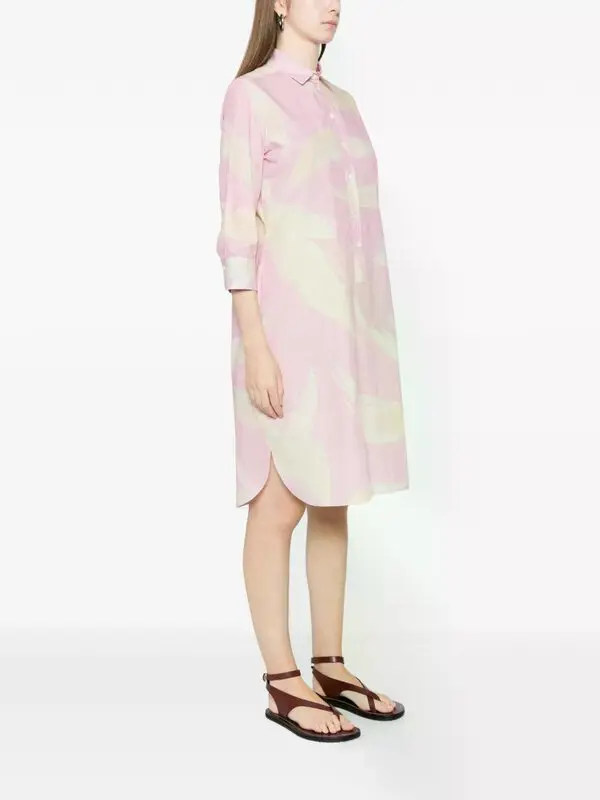 ROSSO 35 Printed Midi Shirt Dress