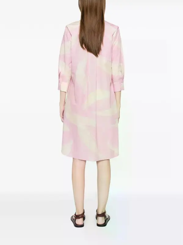 ROSSO 35 Printed Midi Shirt Dress