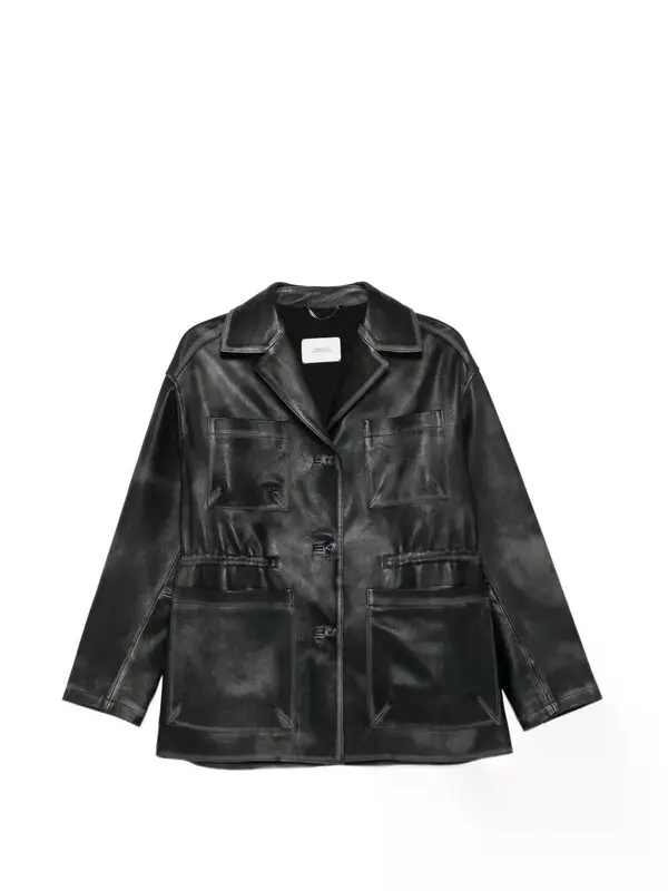 Dorothee Schumacher Sleek Statement Pocket Leather Jacket - Black