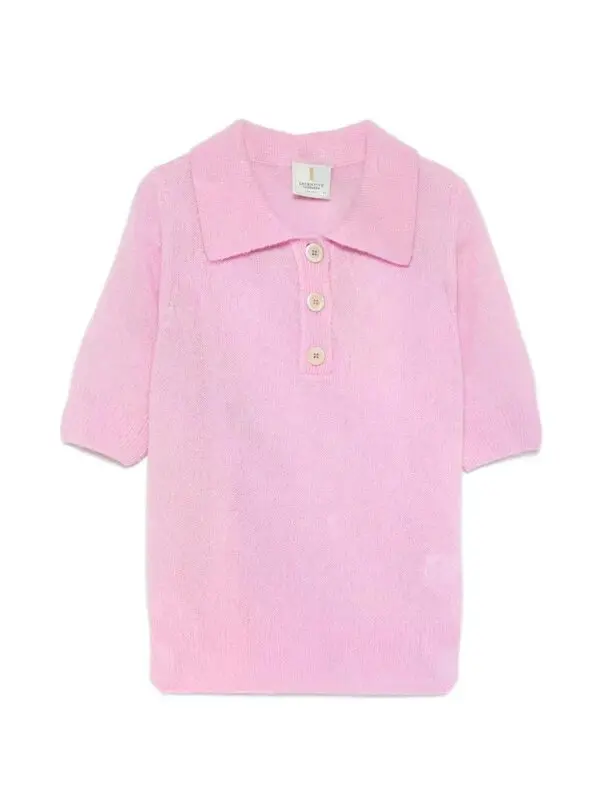 Incentive! Cashmere Button Polo Sweater
