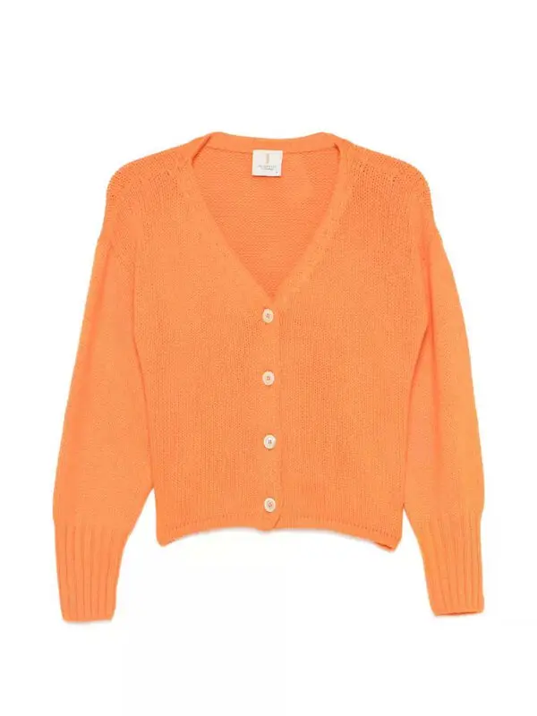 Incentive! Cashmere Abelina Cashmere V-neck Cardigan - Orange