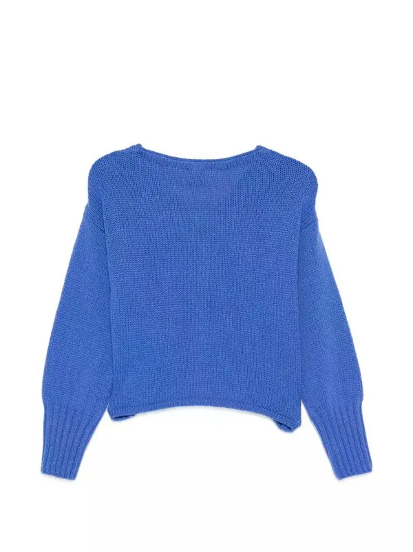 Incentive! Cashmere Buttoned V-neck Cashmere Cardigan - Blue