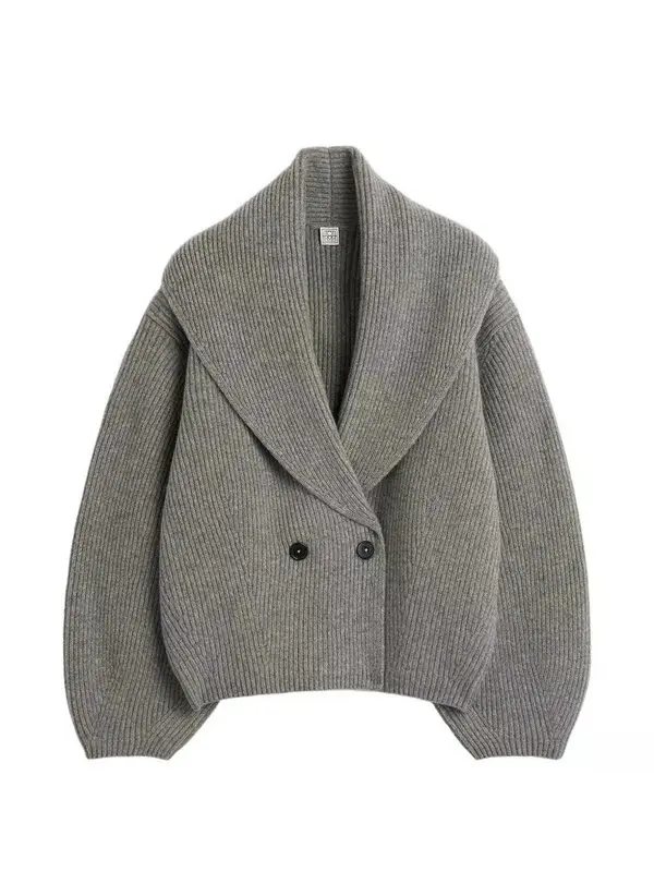 TOTEME Shawl Collar Button Cardigan - Grey