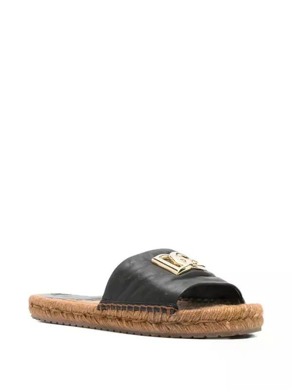 Dolce & Gabbana Logo Leather Espadrilles