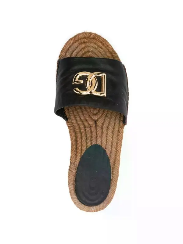 Dolce & Gabbana Logo Leather Espadrilles