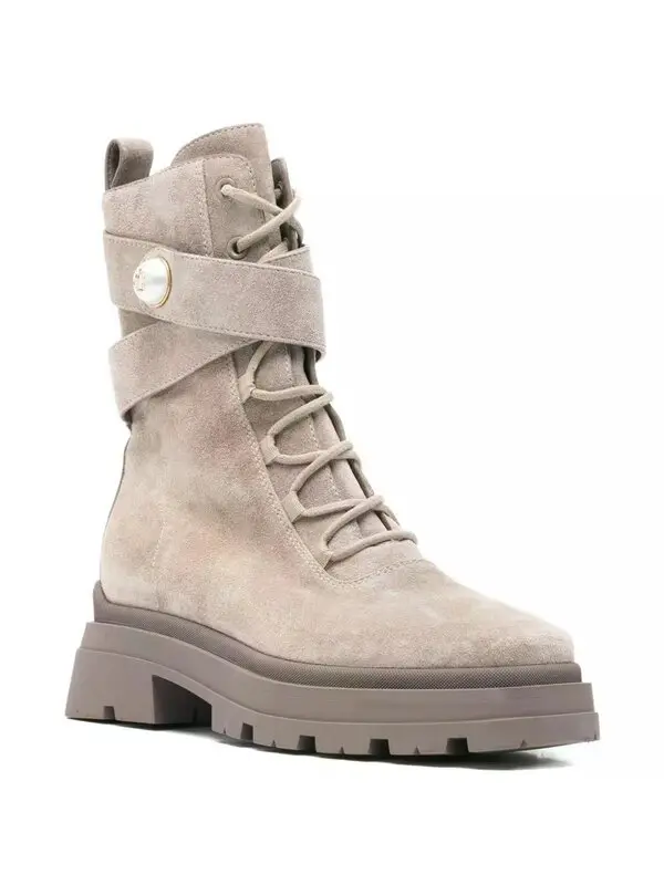 JIMMY CHOO Combat Suede Boots