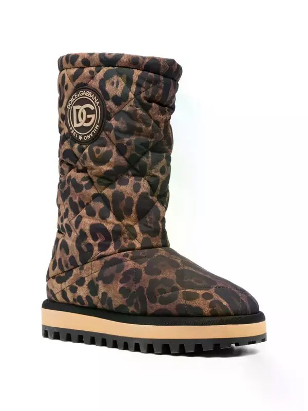 Dolce & Gabbana Leopard-print Quilted Boots