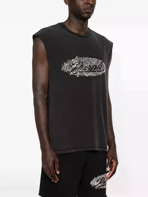 PURPLE BRAND Sequin-embellished Textured Tank Top