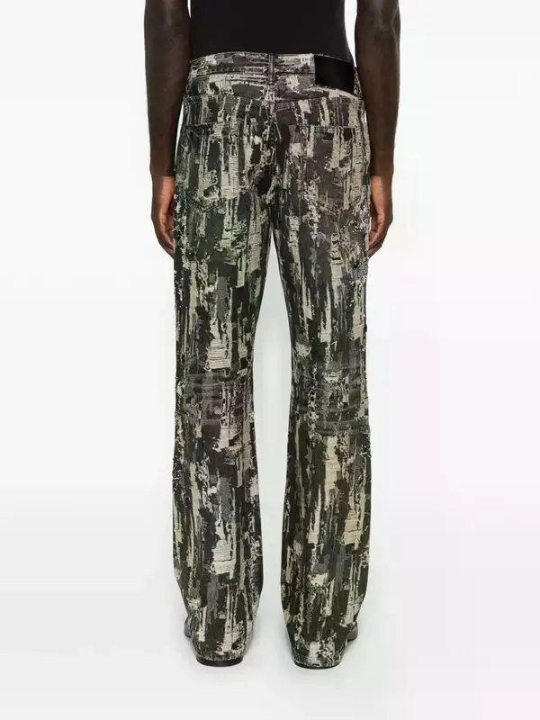 PURPLE BRAND P026 Beaded Destroyed Baggy Jeans