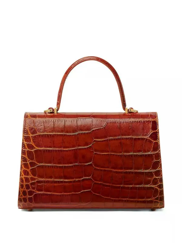 Versace Crocodile-effect Top-handle Tote Bag