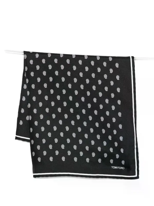 TOM FORD Patterned Pocket Square - Black