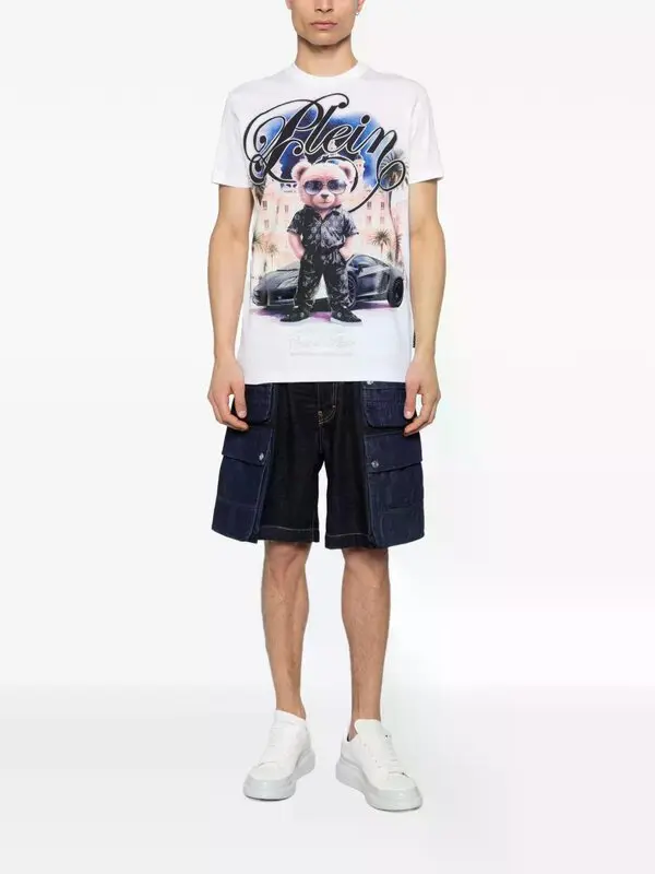 Philipp Plein Teddy-print Crew-neck T-shirt - White