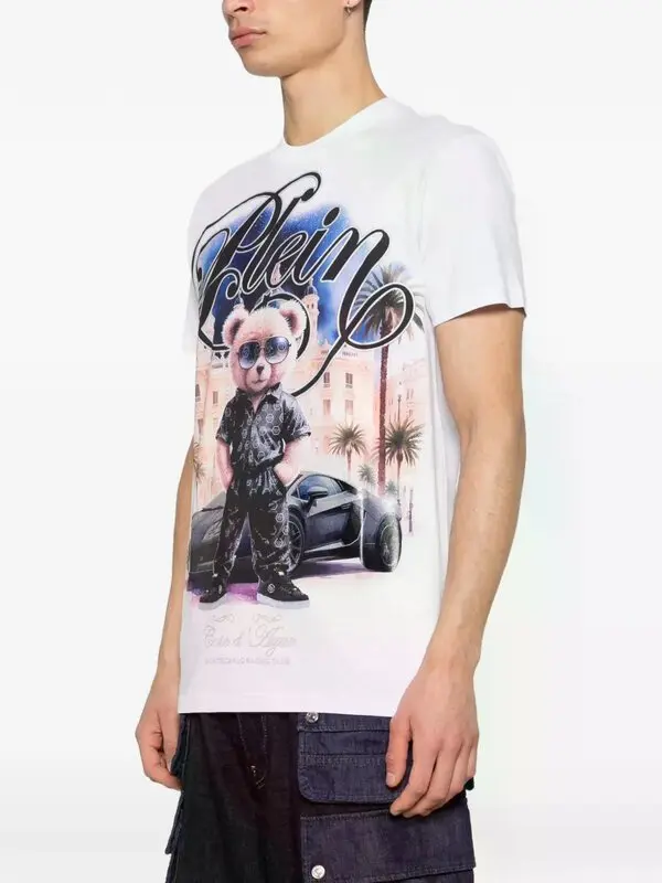 Philipp Plein Teddy-print Crew-neck T-shirt - White