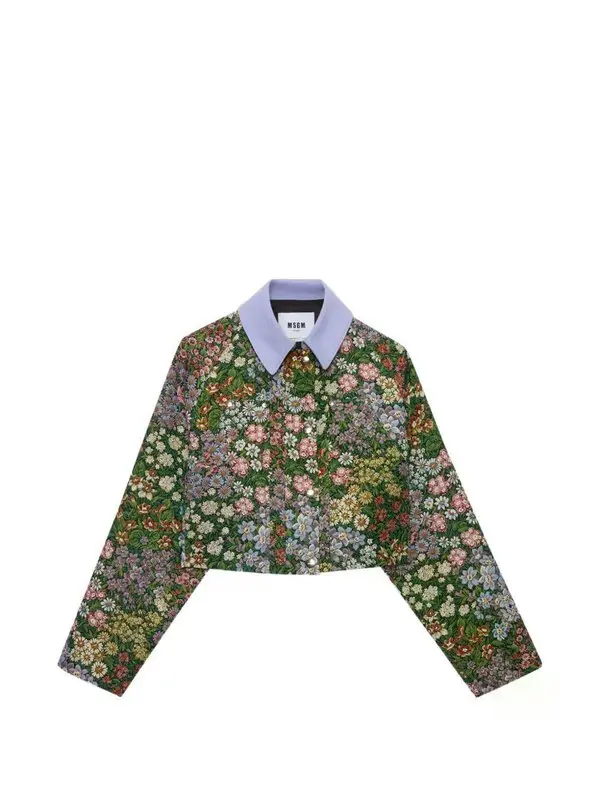 MSGM Floral Collared Jacket