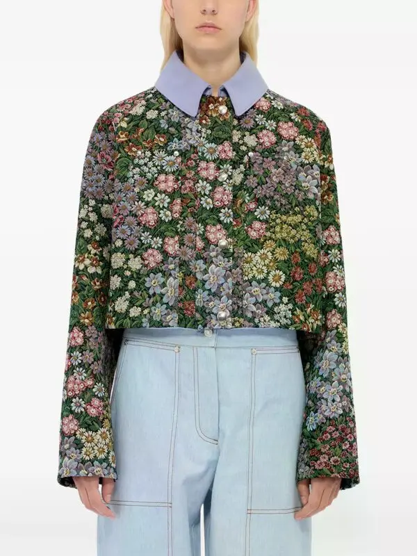 MSGM Floral Collared Jacket