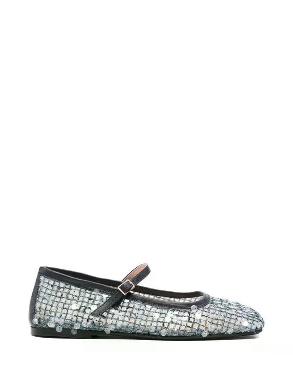 Agl Mary Jane Sequin-embellishment Ballet Flats - Blue