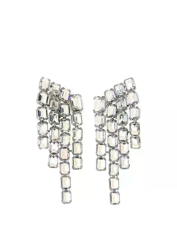 SWAROVSKI Millenia Rectangular Clip Earrings - Silver