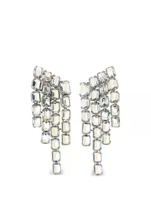 SWAROVSKI Millenia Rectangular Clip Earrings - Silver