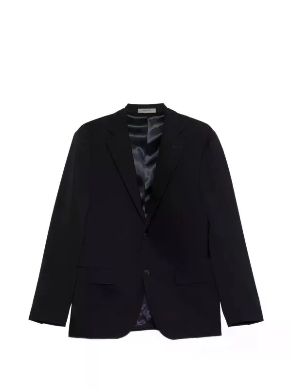 Corneliani Button Virgin Wool Blazer - Blue