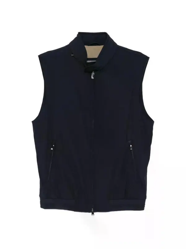 Corneliani Zip Sleeveless Gilet - Blue