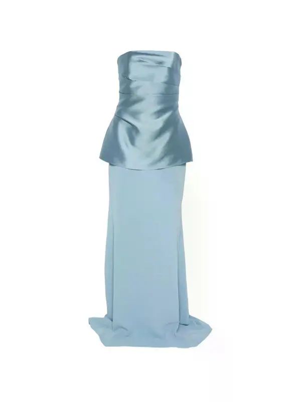 Solace London Alia Strapless Maxi Dress - Blue