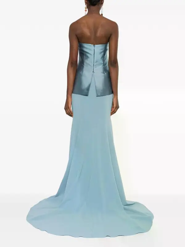 Solace London Alia Strapless Maxi Dress - Blue