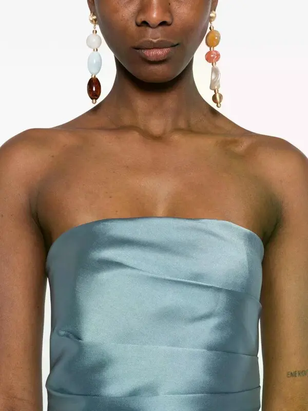 Solace London Alia Strapless Maxi Dress - Blue