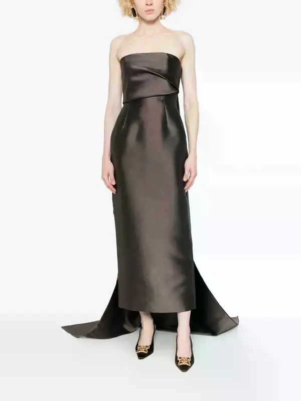 Solace London Kiki Strapless Maxi Dress - Brown