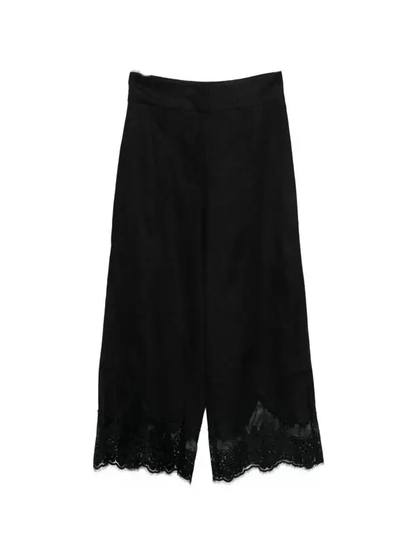 TWINSET Lace-detail Trousers - Black