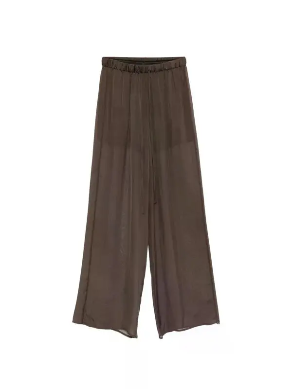ALYSI Drawstring Palazzo Pants - Brown