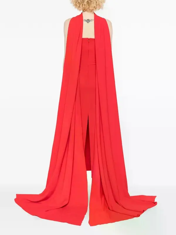 Solace London The Martine Draped Midi Dress - Red