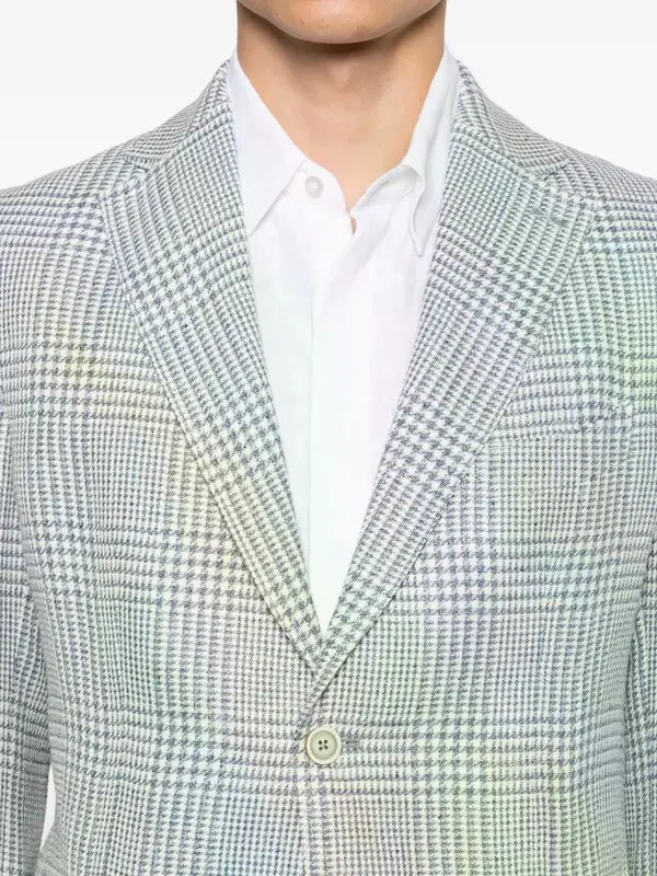 Eleventy Checked Single-breasted Blazer - Blue