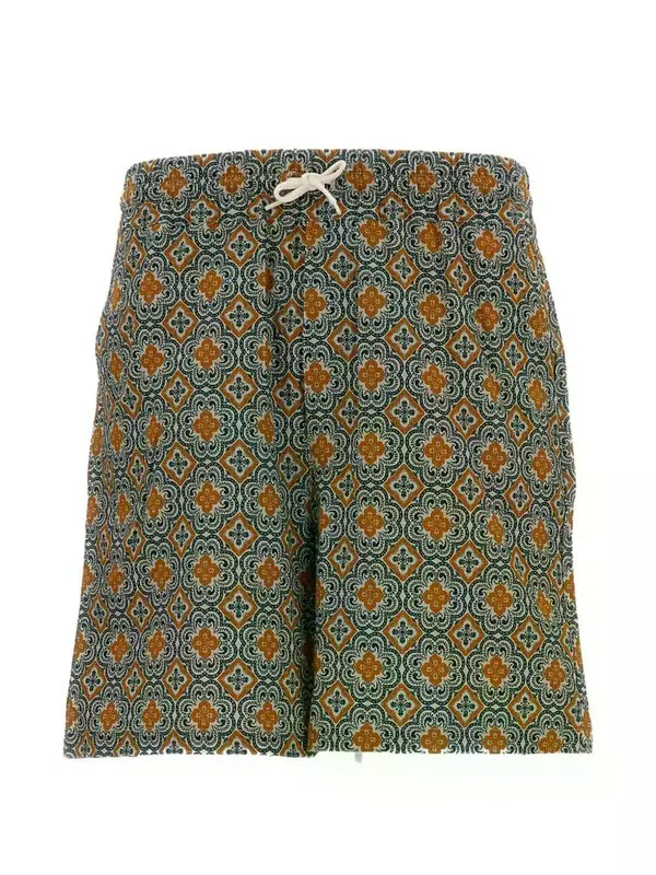 LES DEUX Drawstring Patterned Shorts