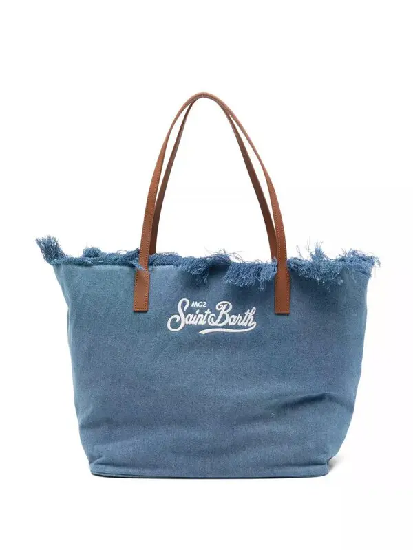MC2 SAINT BARTH Frayed Beach Bag - Blue