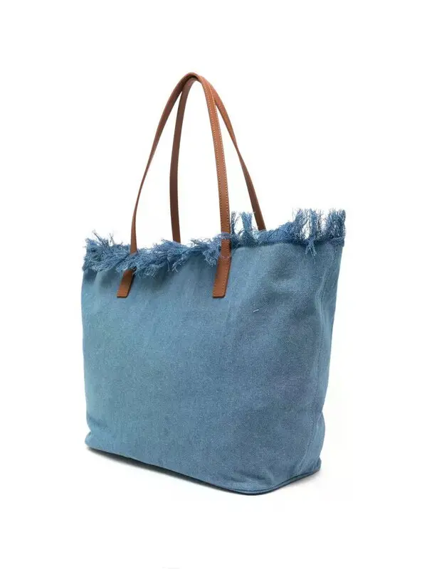 MC2 SAINT BARTH Frayed Beach Bag - Blue