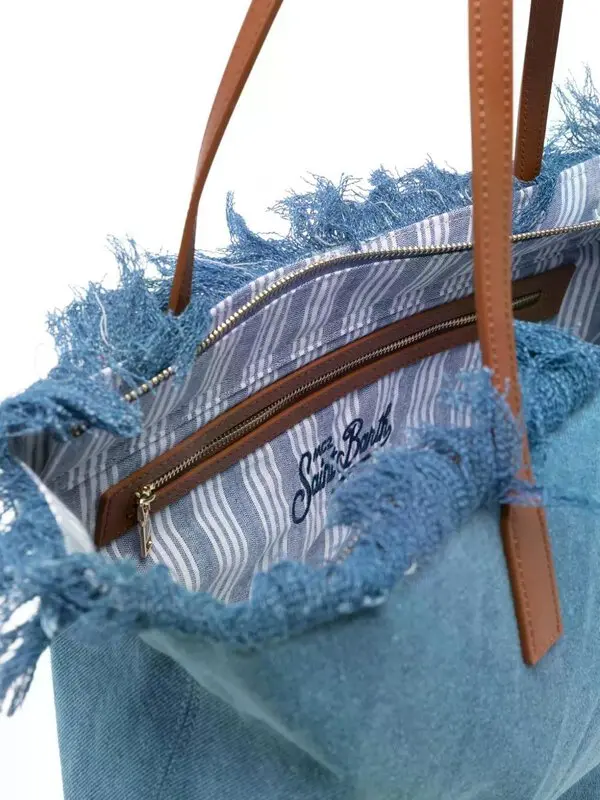 MC2 SAINT BARTH Frayed Beach Bag - Blue