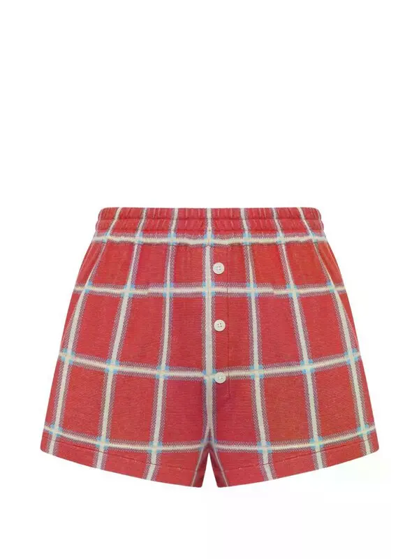 Guest In Residence Button Checked Shorts - Red