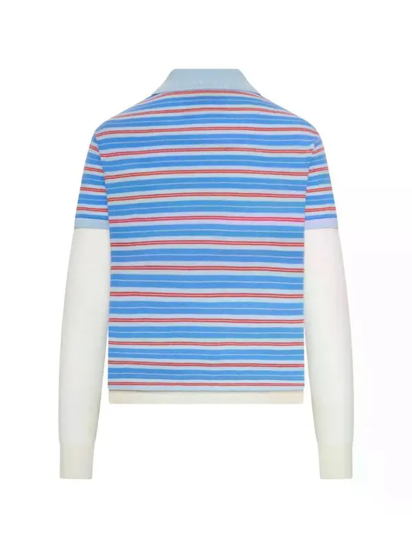 Guest In Residence Striped Collared Polo Top