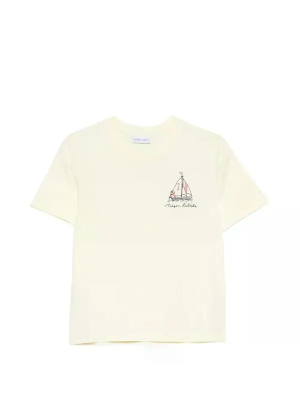Maison Labiche Sailboat-embroidery T-shirt - Neutrals