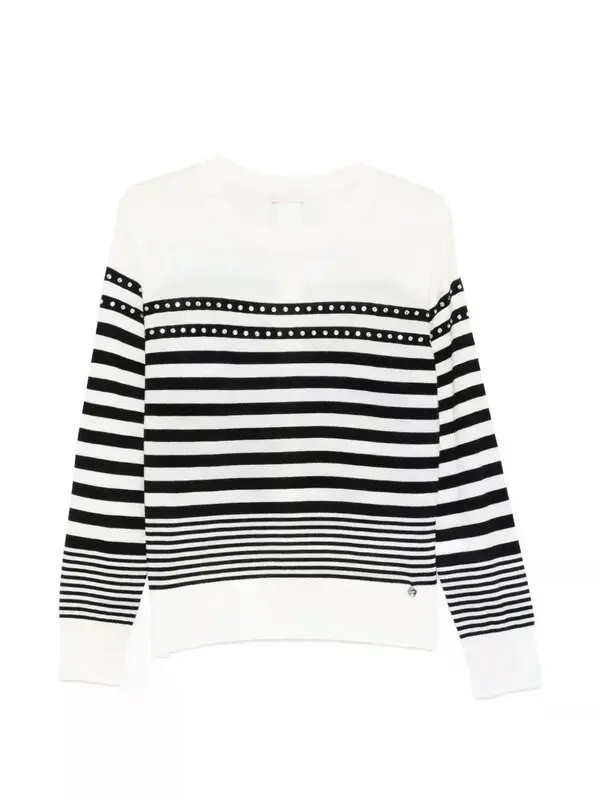 Liu Jo Striped Embellished Sweater