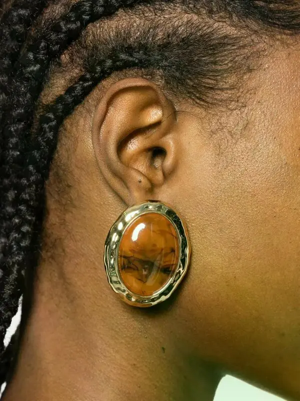 SELF-PORTRAIT Oval Earrings