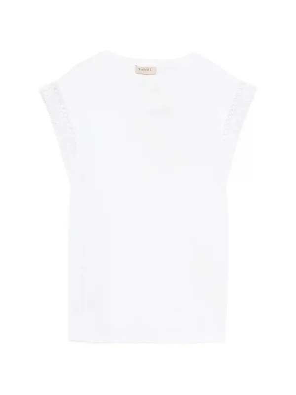 TWINSET Lace-trim T-shirt - White