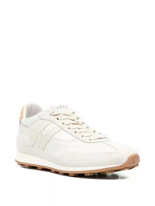 Hogan Panelled Lace-up Sneakers - Neutrals