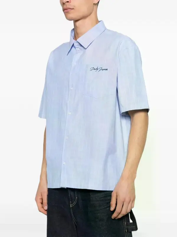 DAILY PAPER Striped Patch-pocket Shirt - Blue