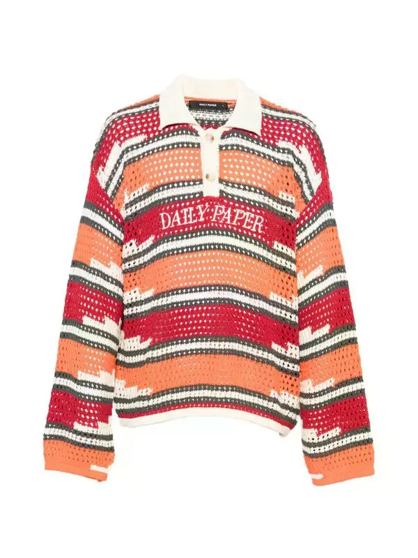 DAILY PAPER Open-knit Striped Sweater