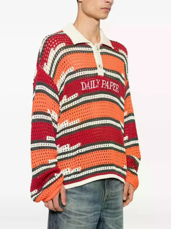 DAILY PAPER Open-knit Striped Sweater