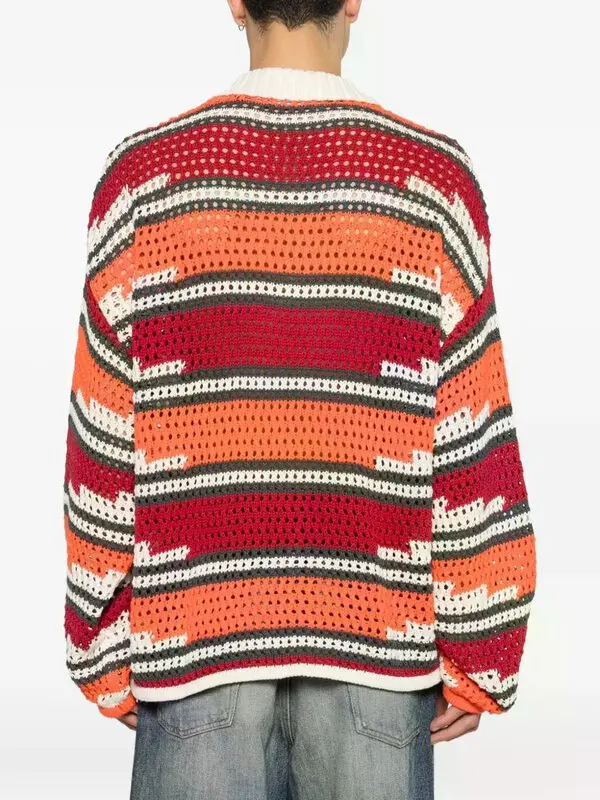 DAILY PAPER Open-knit Striped Sweater