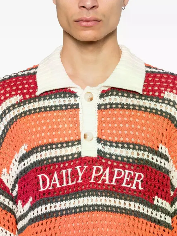 DAILY PAPER Open-knit Striped Sweater