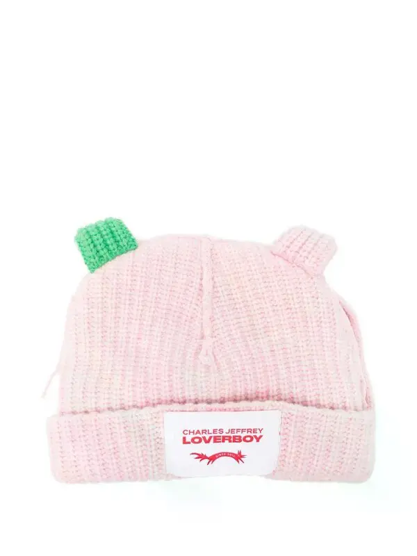 CHARLES JEFFREY Chunky Ear-detail Beanie Hat - Pink