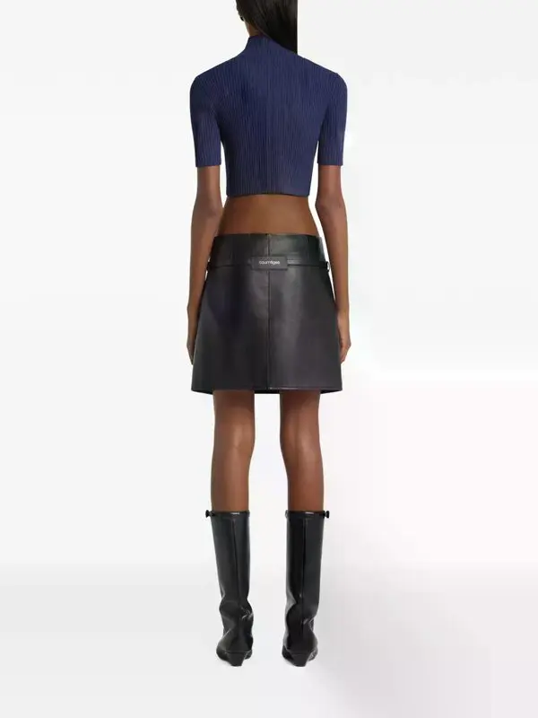 COURREGES Logo-detail Cropped Top - Blue